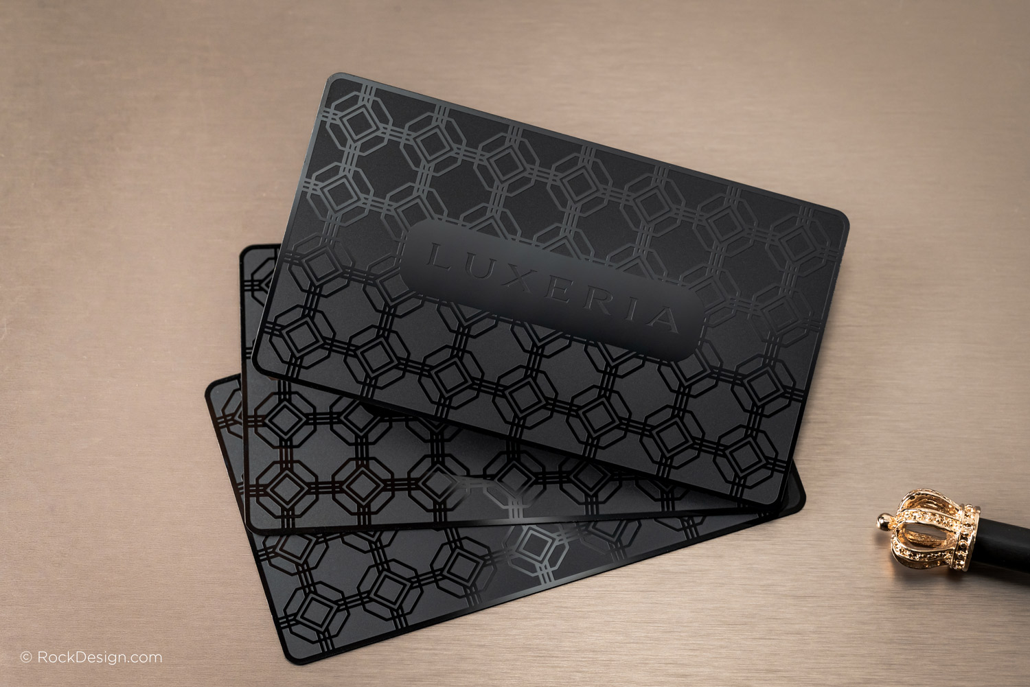 Mirror Finish Black Metal Business Cards | RockDesign.com