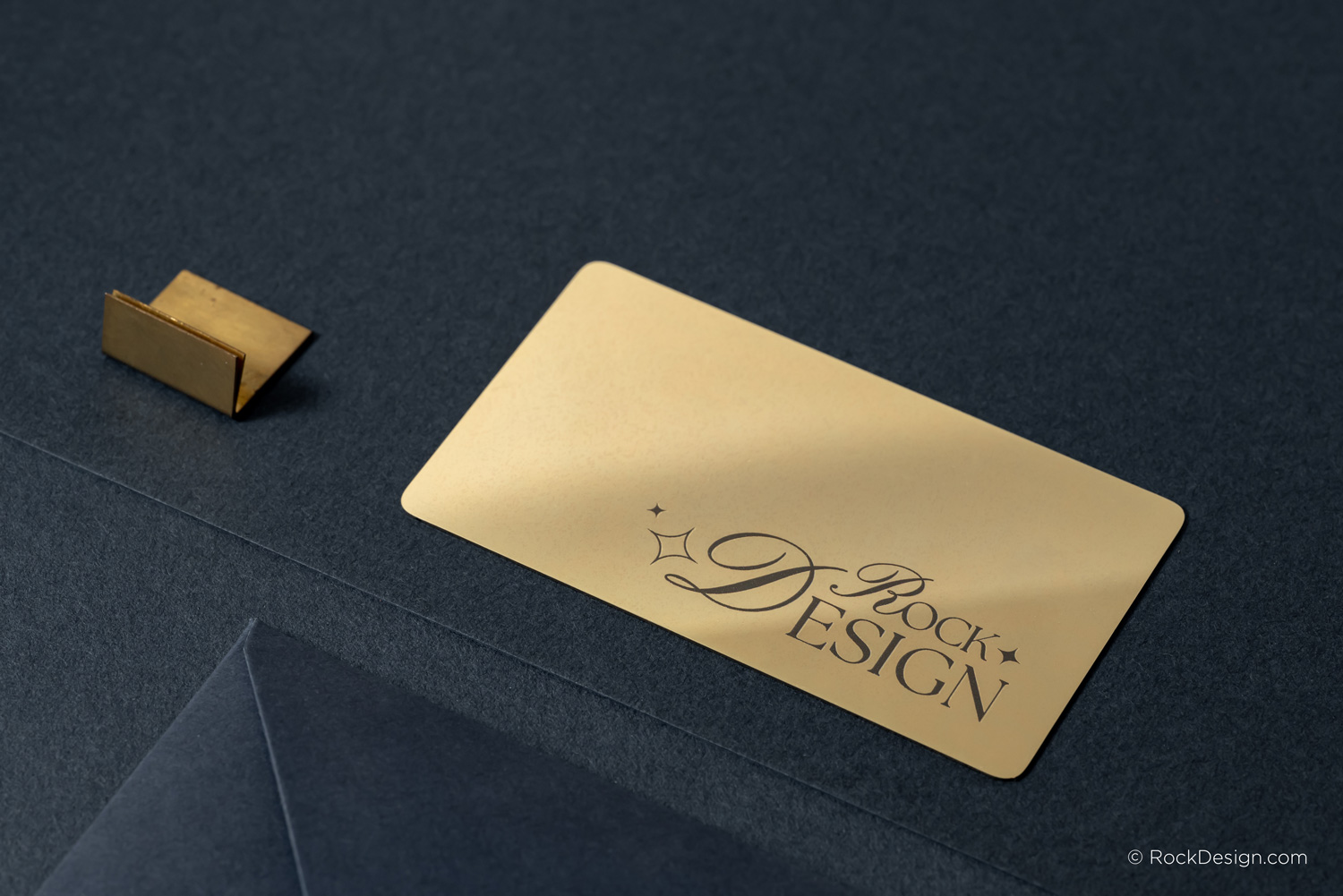 Mirror Gold & Black Metal Business Cards | Premium Quality